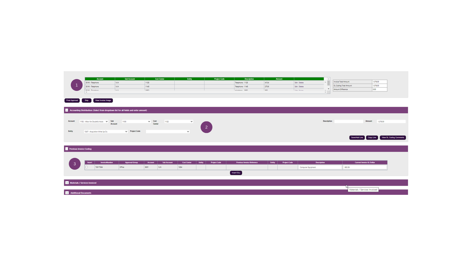 Where to find GL Coding for NonPO invoices